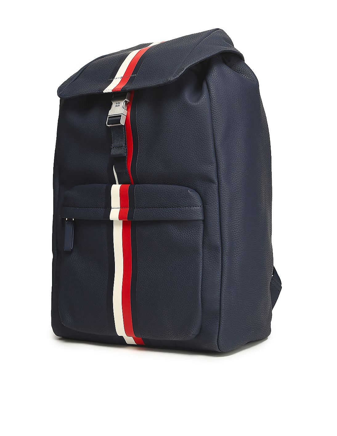 Buy Tommy Hilfiger Men Navy Brand Stripe Flap Backpack NNNOW