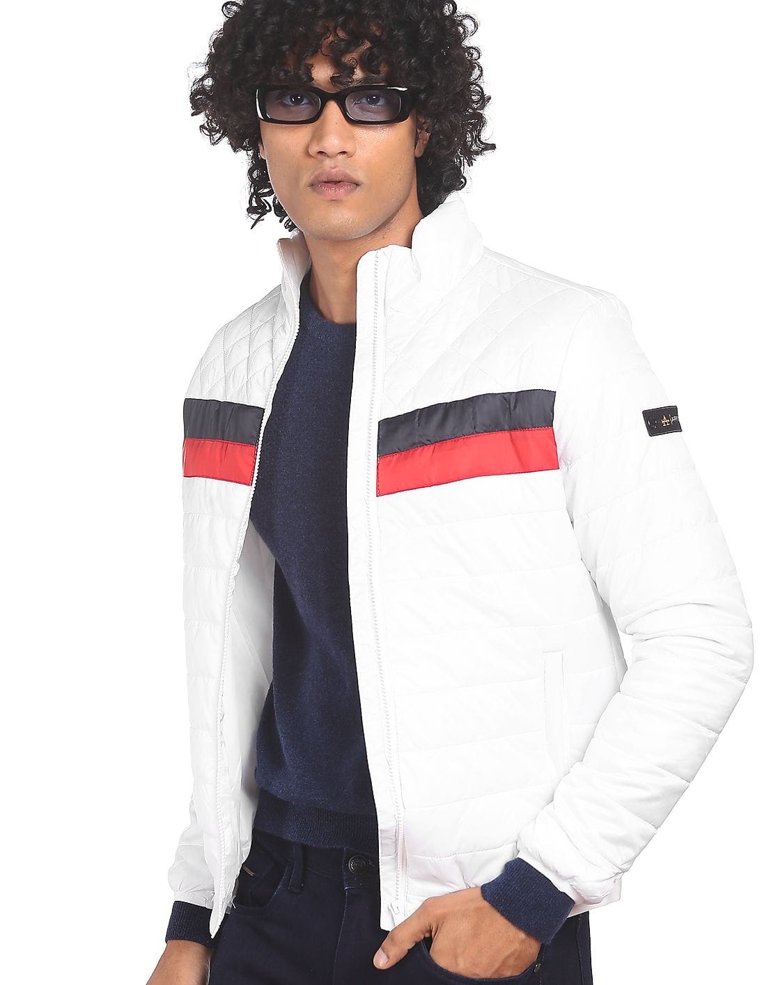 Buy Arrow Sports High Neck Striped Jacket - NNNOW.com